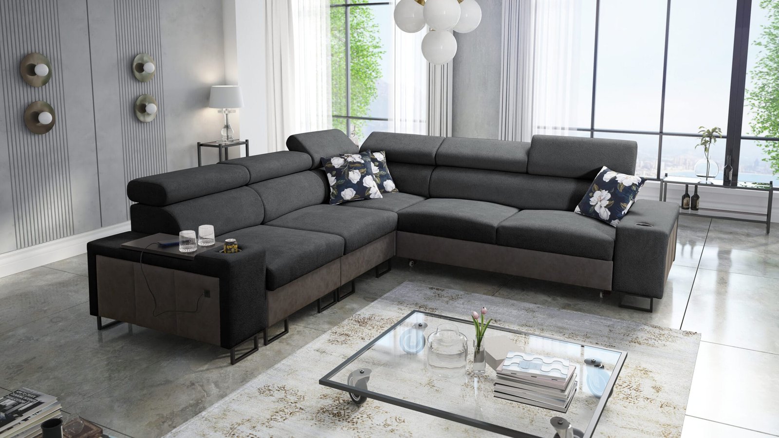Milan L Shape Sofa Bed - Lava Furniture Store